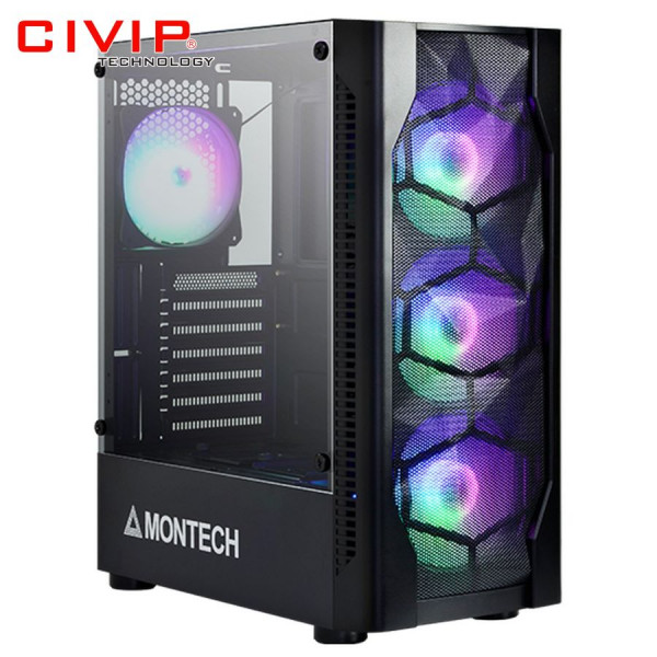 Vỏ Case vi tính Montech Eagle X1 Black CA0X1BK000MT (Kèm 4 quạt RGB ...