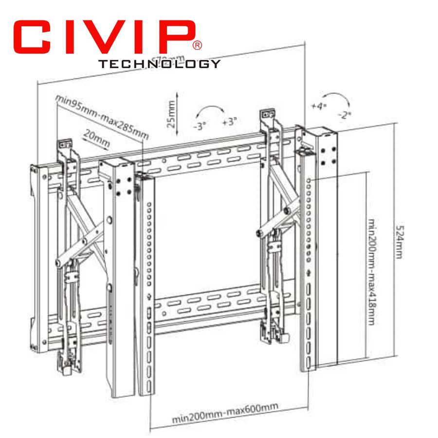 Giá treo màn hình ghép LVW06-46T