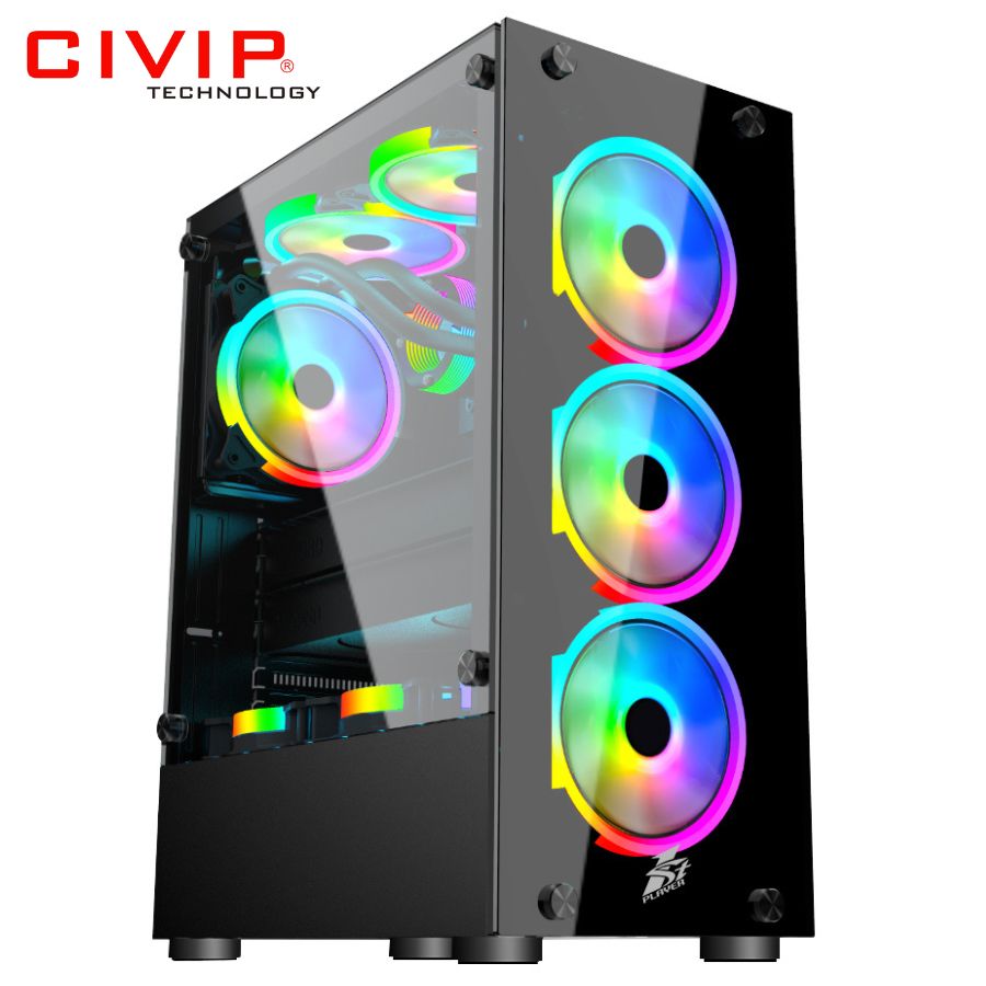 Case First Player V2-A-4G6 (Kèm 3 quạt RGB, ATX / mATX / mITX)