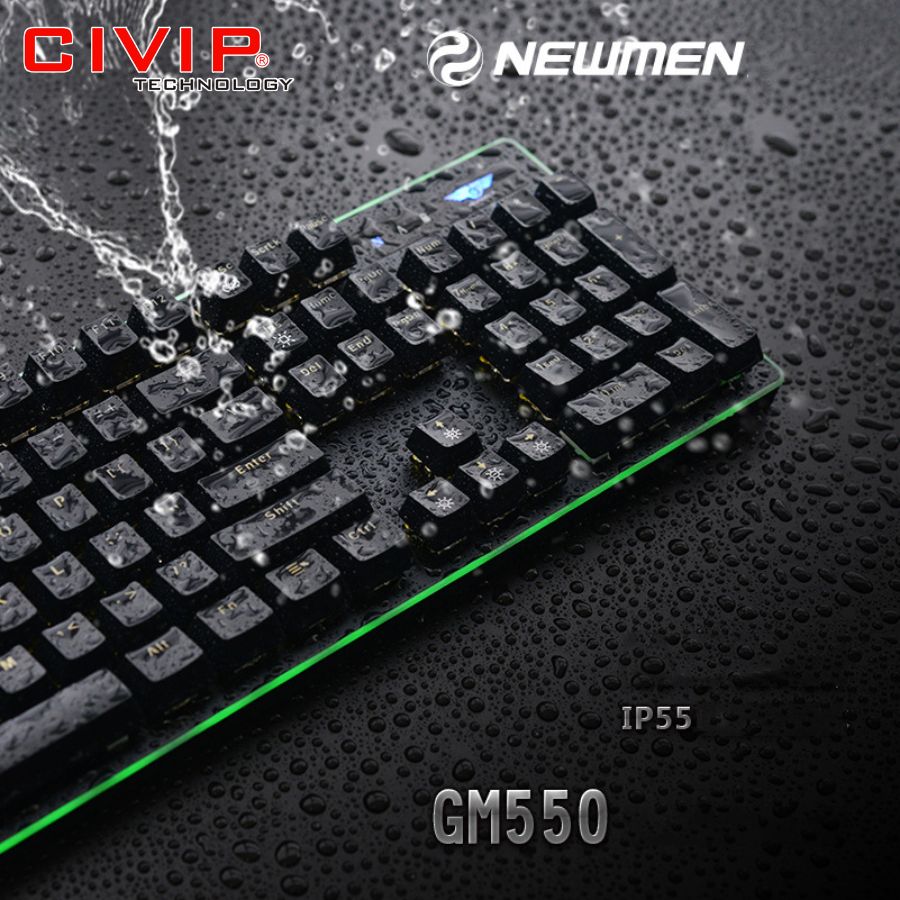 Bàn phím cơ có dây NEWMEN GM550 (Quang cơ LK3.0/Led RGB/chống nước ...